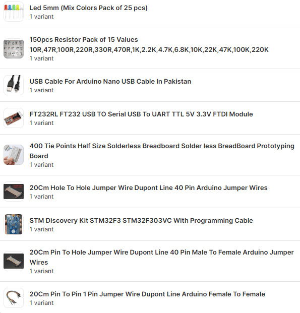 PIAIC Quarter 2 IoT Kit STM32F3Discovery Starter Kit - STM32F303VC Bundle